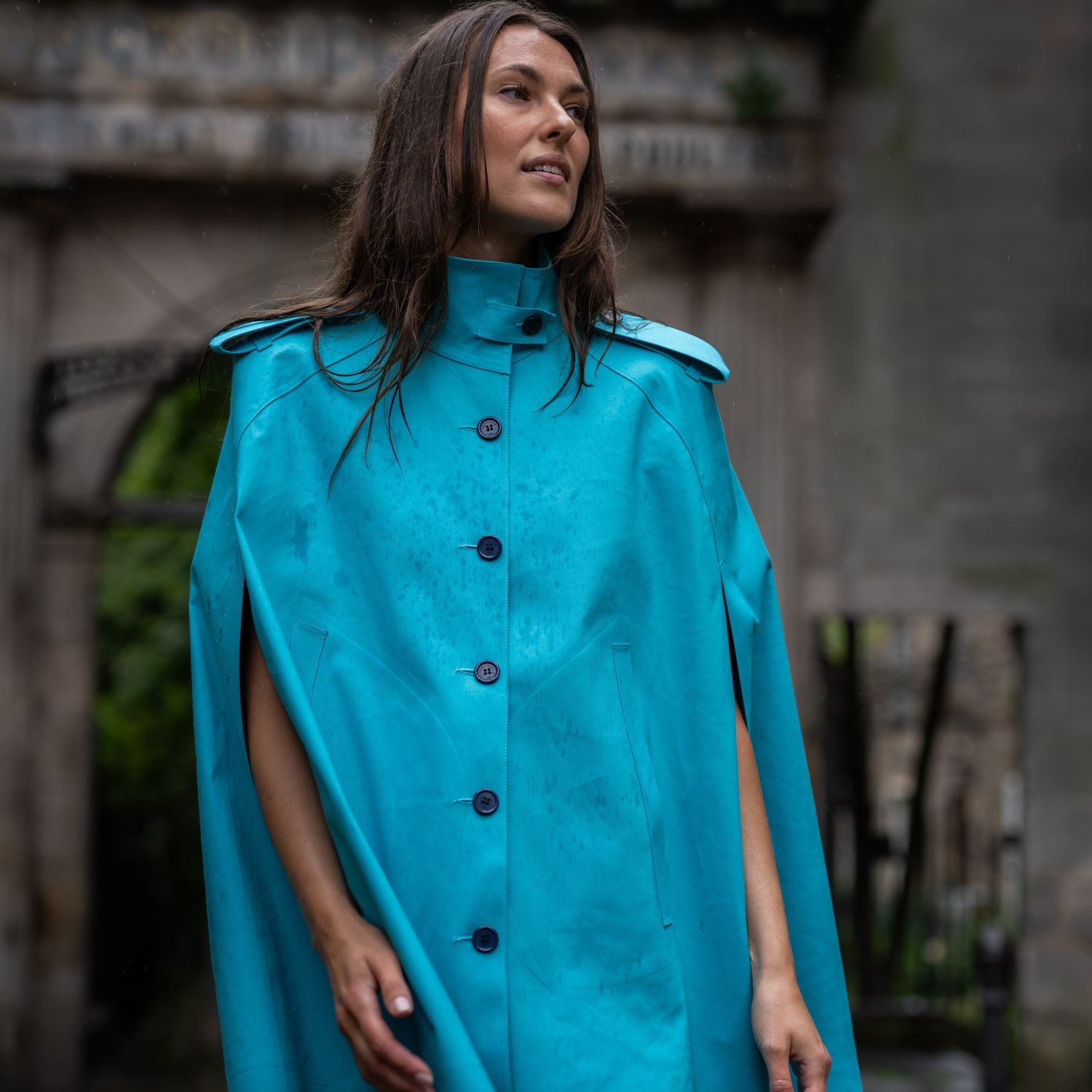 Nadia in Light Blue - Women's Luxury Cape - Beira